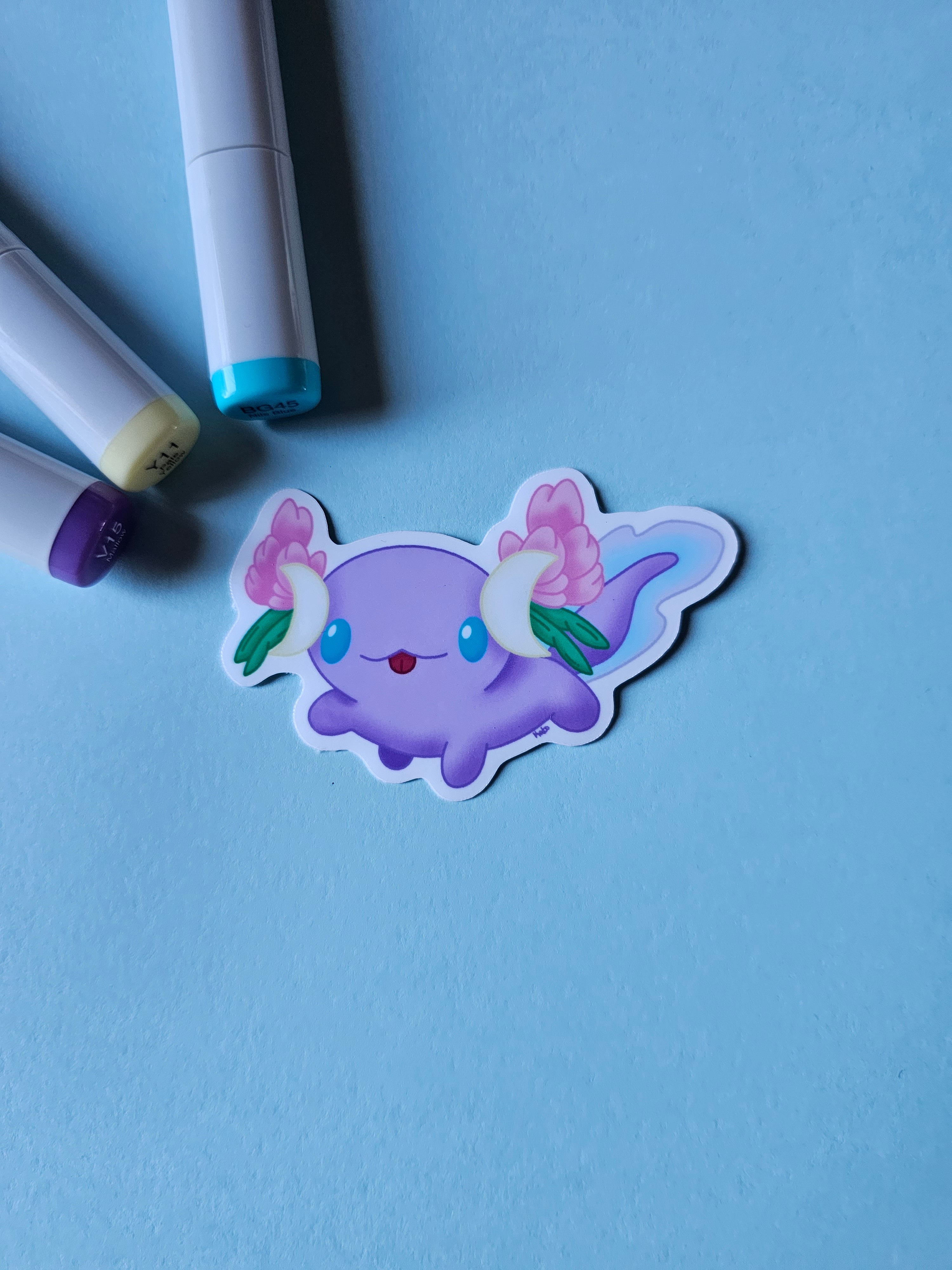 Luna the Axolotl Sticker – Kato Studios LLC